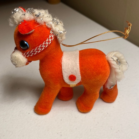 Holiday | Vintage Flocked Felt Donkey Ornament | Poshmark